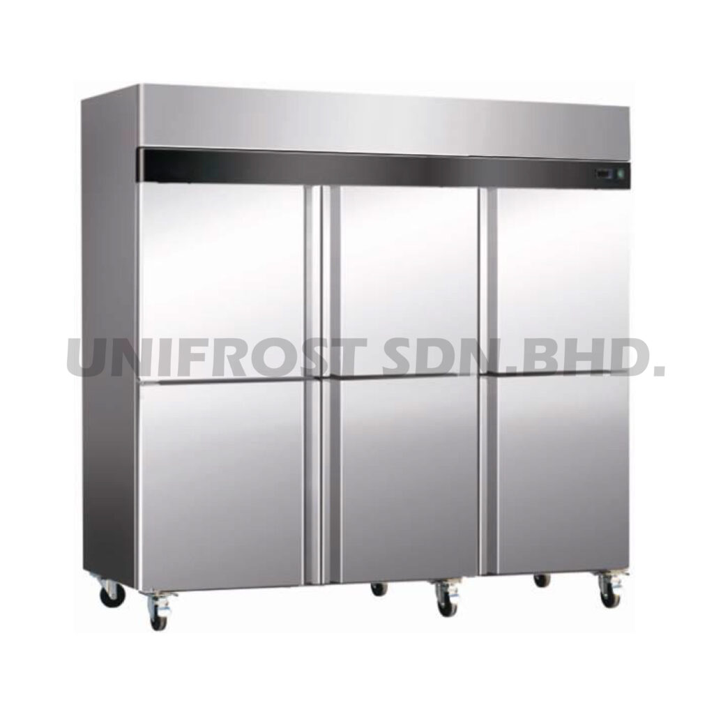 Stainless Steel Upright 6 Door Display Chiller/ Freezer - Unifrost